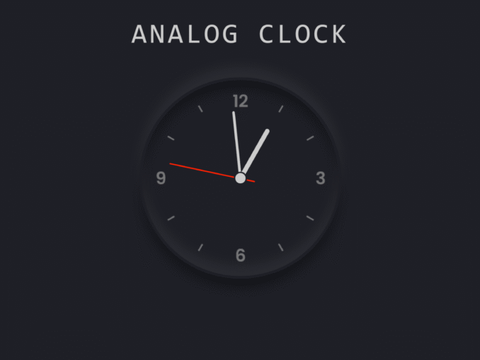 Analog Clock Using HTML, CSS and JavaScript - W3Frontend