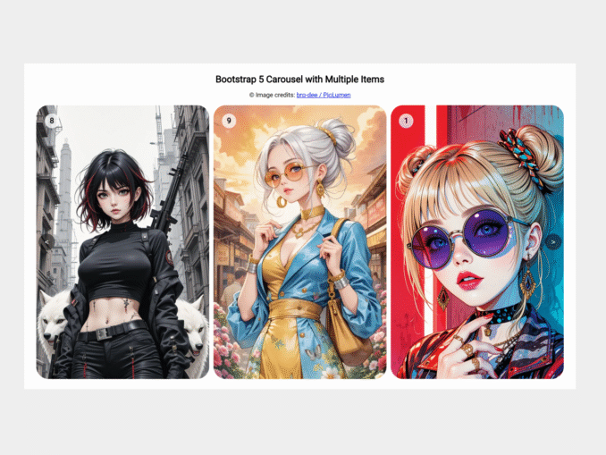 Bootstrap 5 Carousel Multiple Items Per Slide - W3Frontend