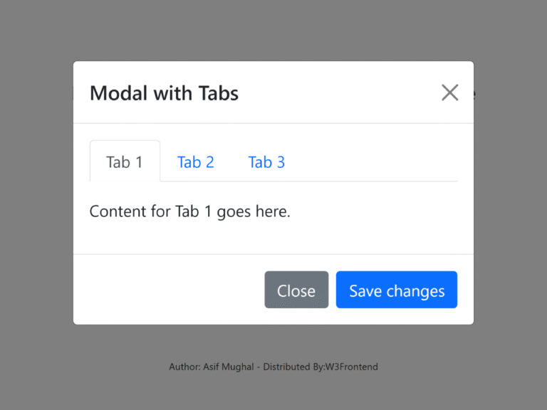 Bootstrap 5 Modal with Multiple Tabs - W3Frontend