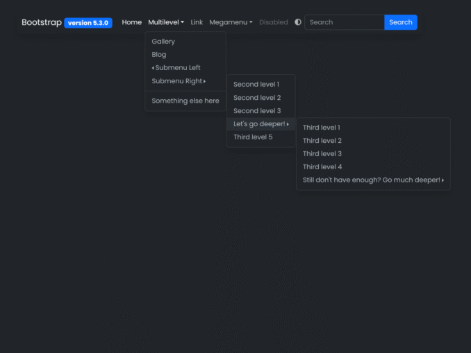 Responsive Multi Level Dropdown Menu Bootstrap 5 W3Frontend Responsive Multi Level Dropdown Menu Bootstrap 5 W3Frontend