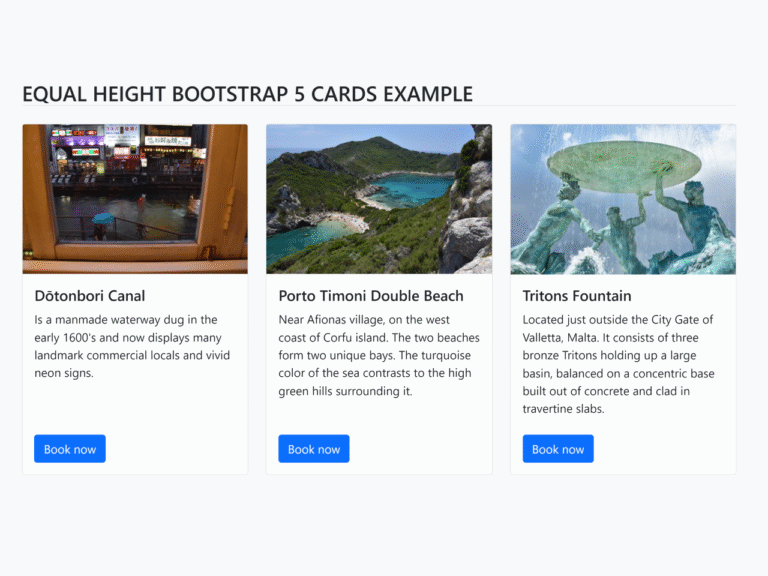 Same Height Cards in Bootstrap 5 - W3Frontend