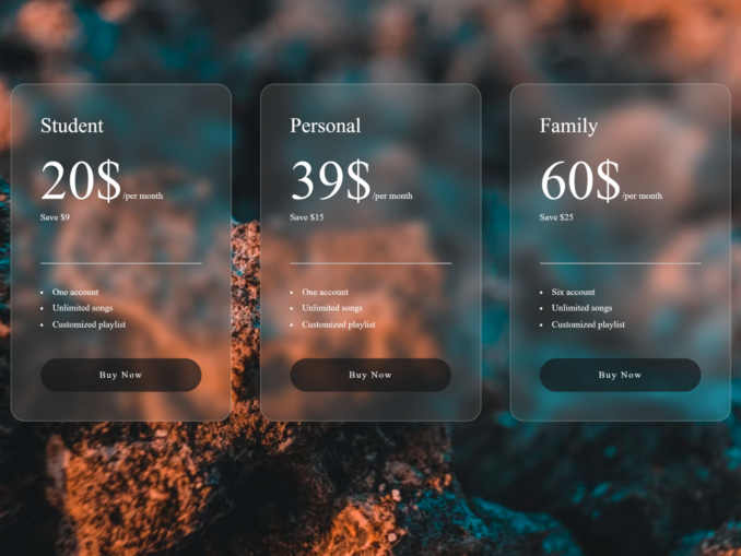 Responsive Pricing Table HTML & CSS - W3Frontend