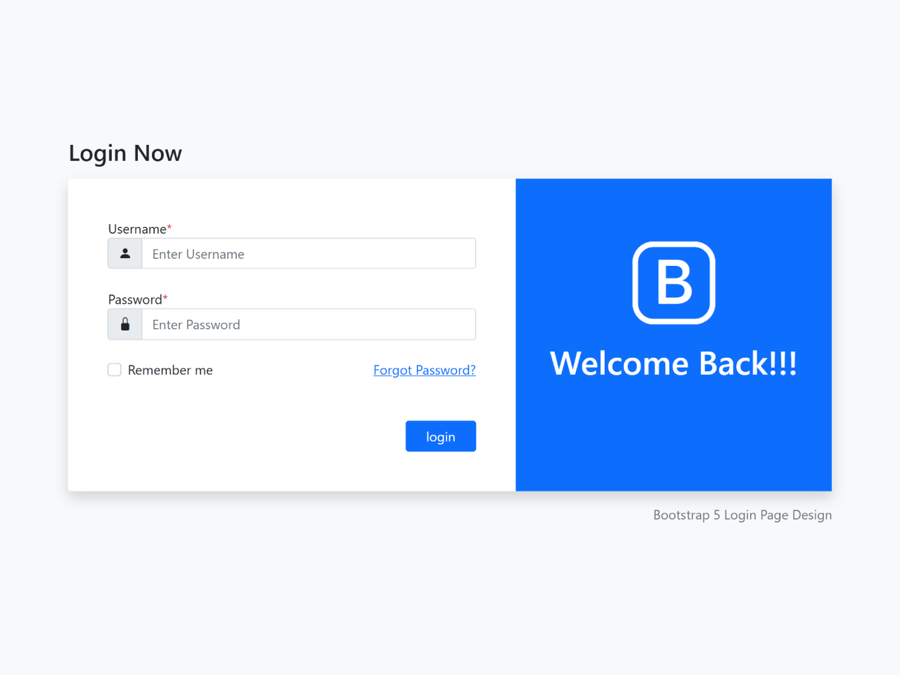 Bootstrap 5 Login Page Template - W3Frontend